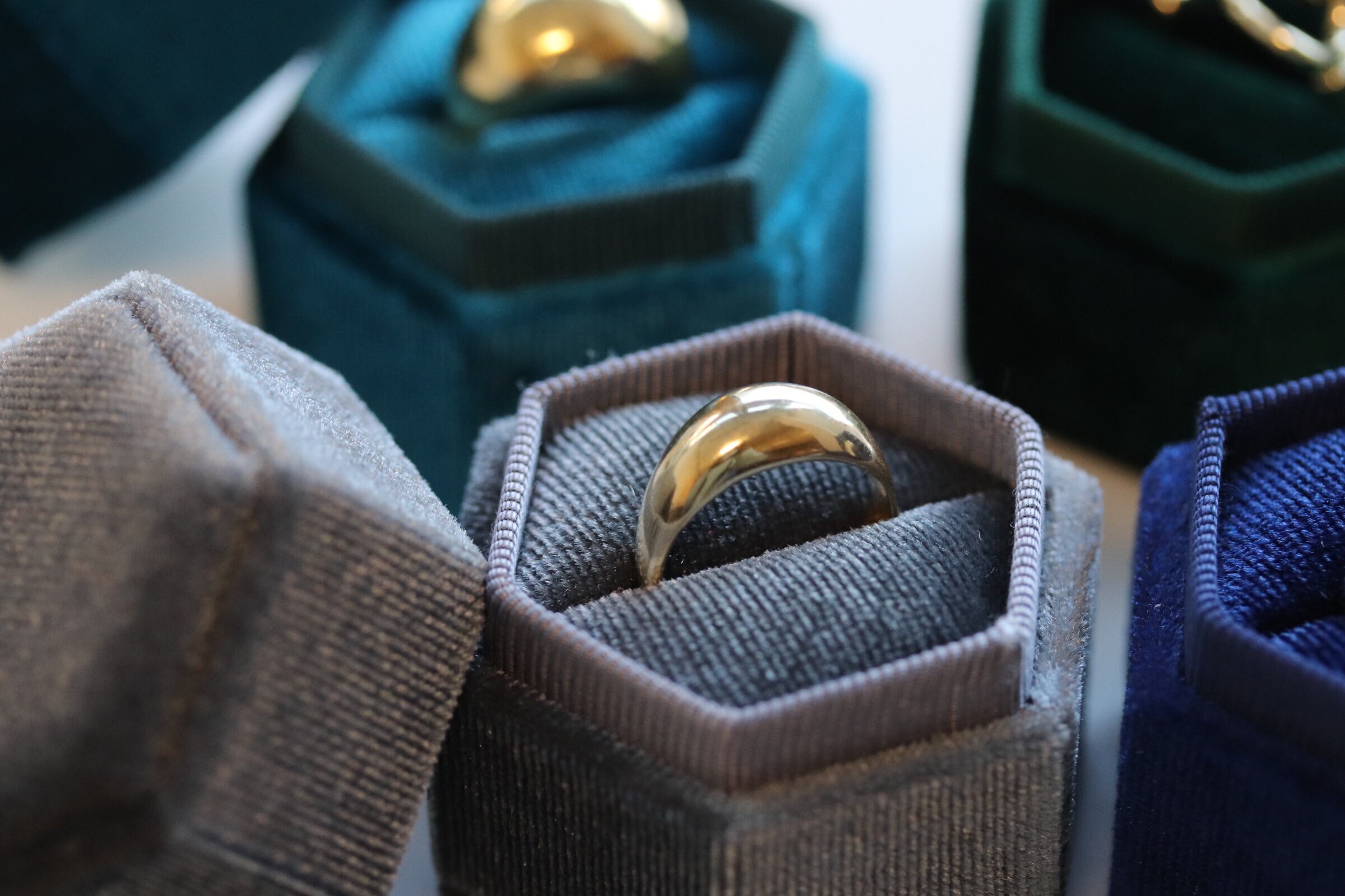 14k Gold Medium Dome Ring, Solid Gold , Stackable Dome Ring, Thick Gold ...