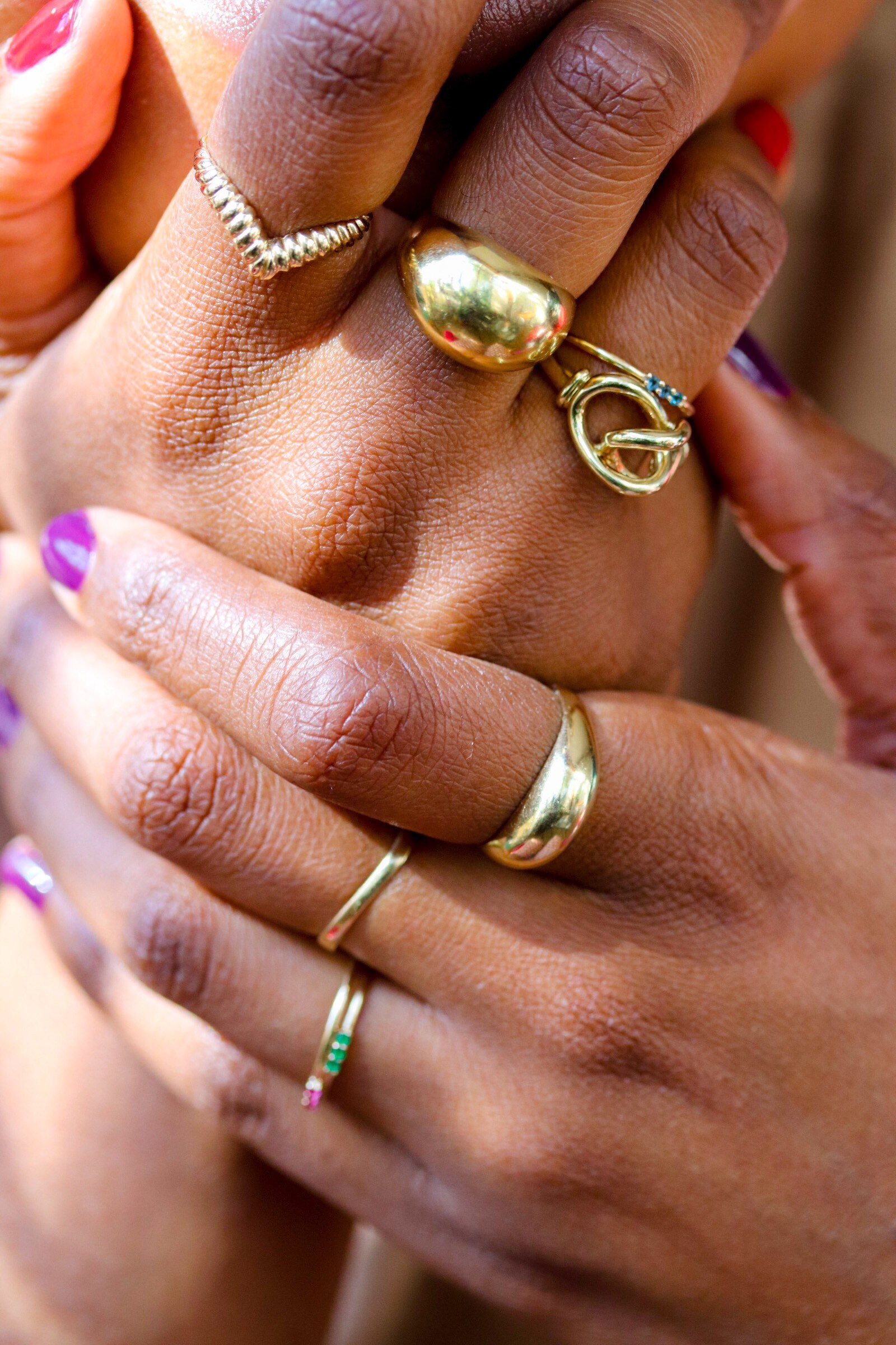 14k Gold Medium Dome Ring, Solid Gold , Stackable Dome Ring, Thick Gold ...