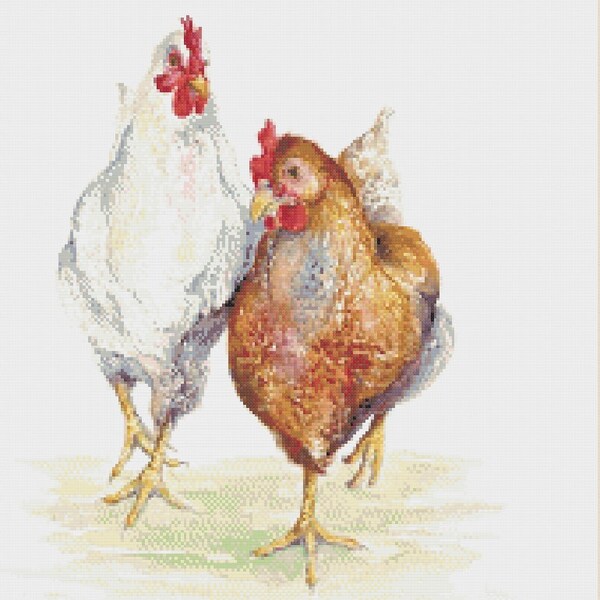 Chicken Cross Stitch - Etsy