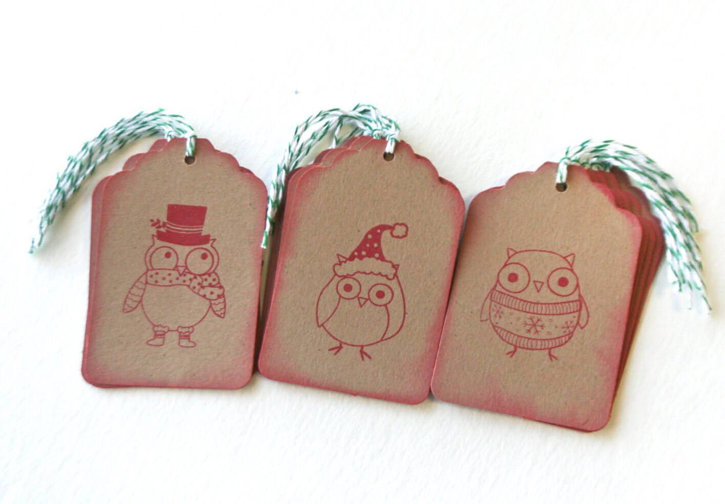 Owl Holiday Tag Set 15 Blank holiday gift present tag Winter | Etsy