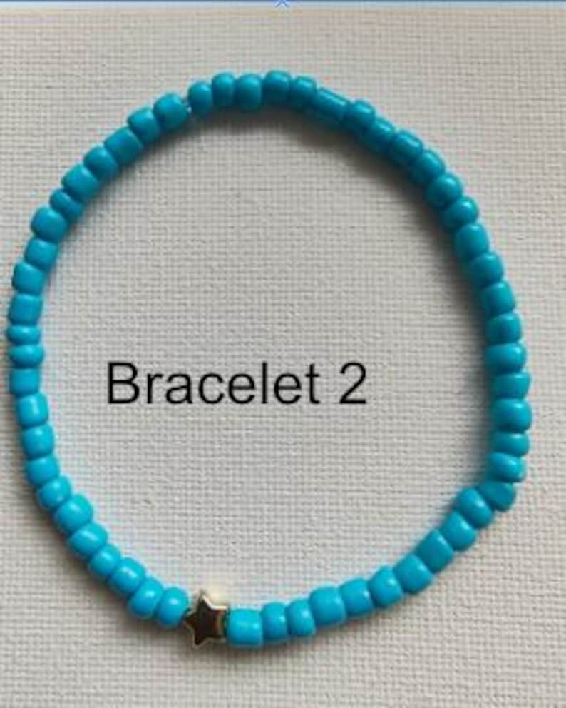 Blue Beaded Bracelet With Gold Star Charm - Etsy