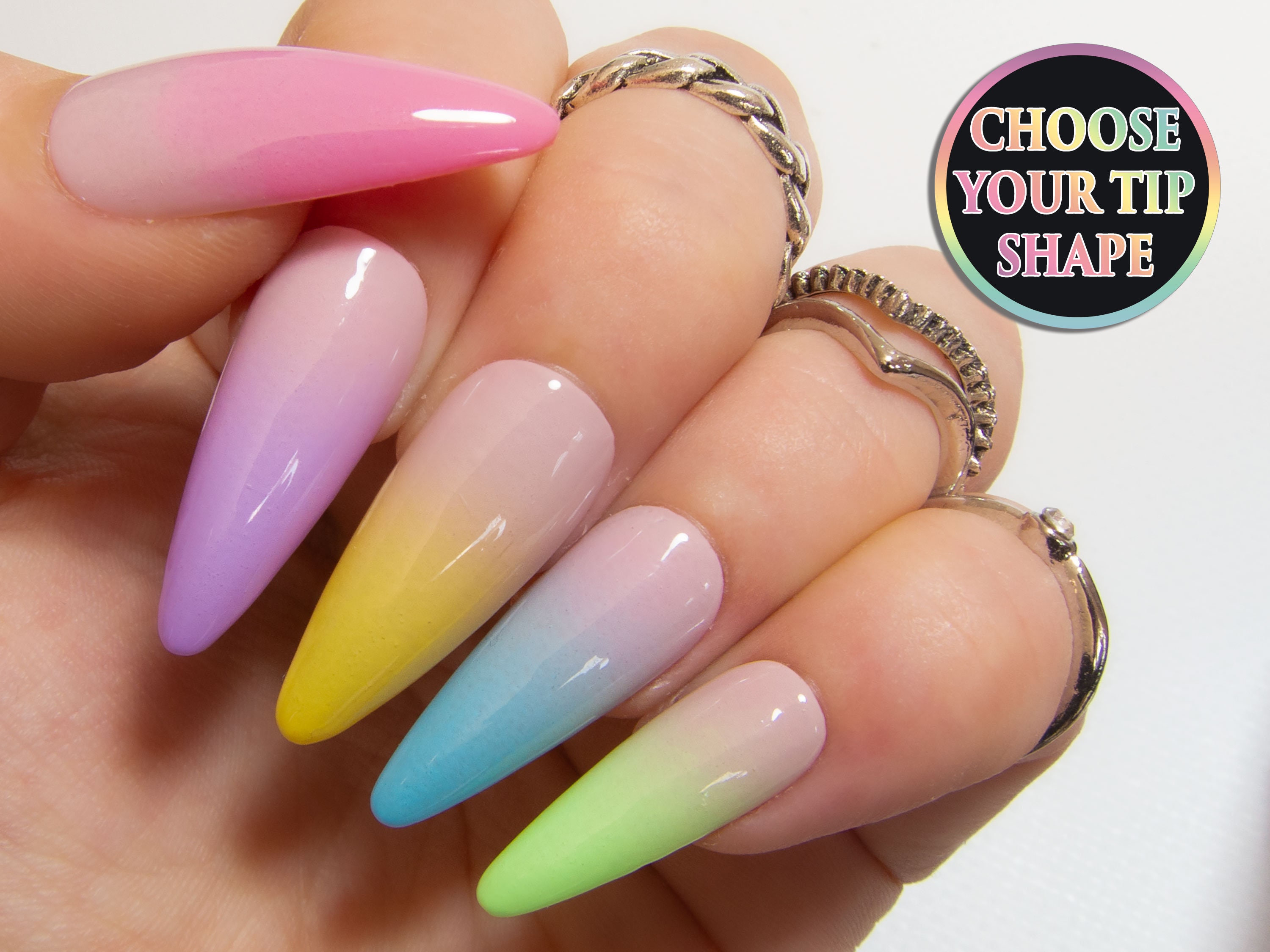 Rainbow Acrylic Nails