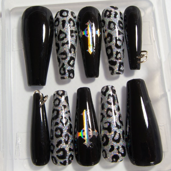 Black Fake Nails - Etsy
