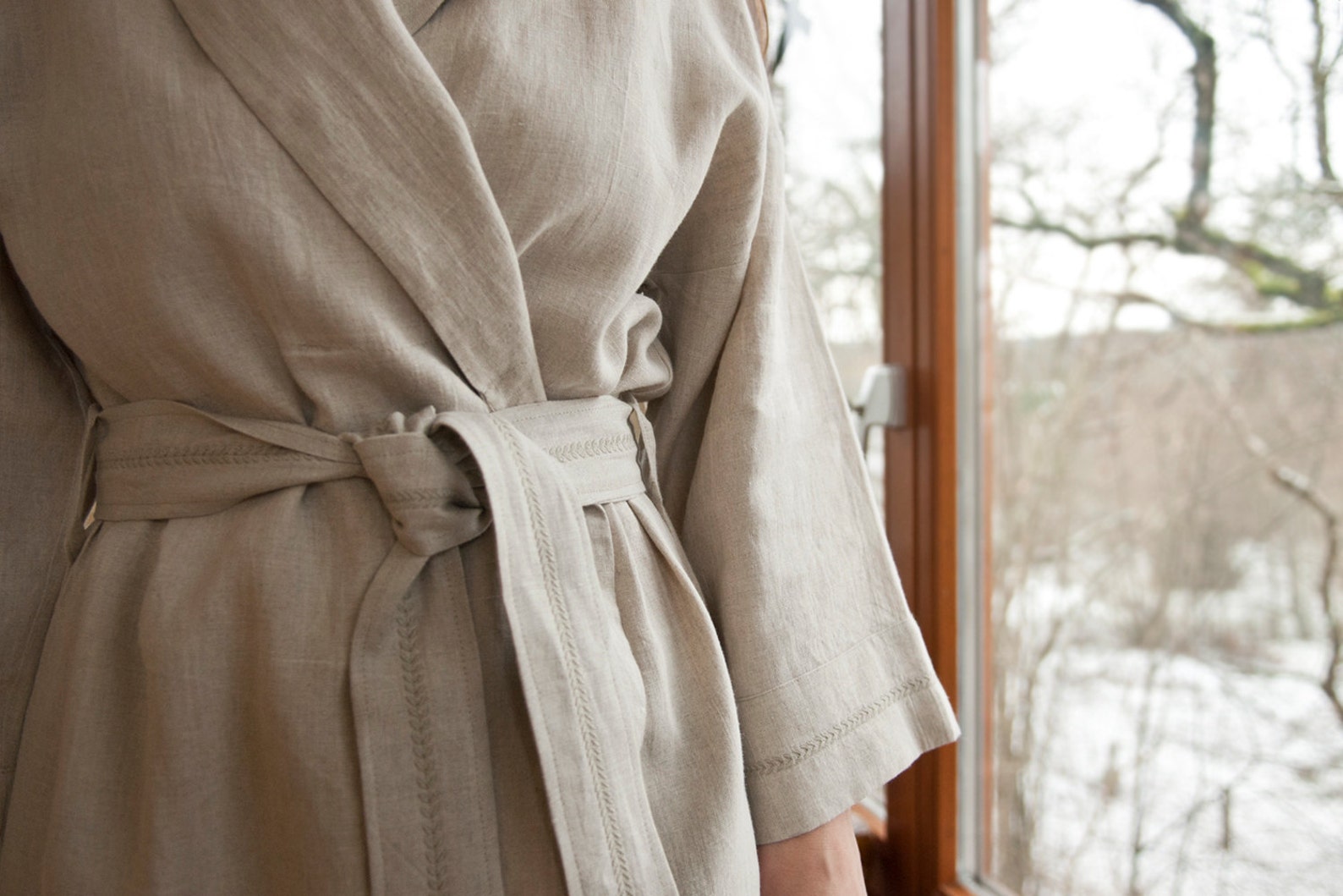 Classical Pure Linen Robe for Women - Etsy