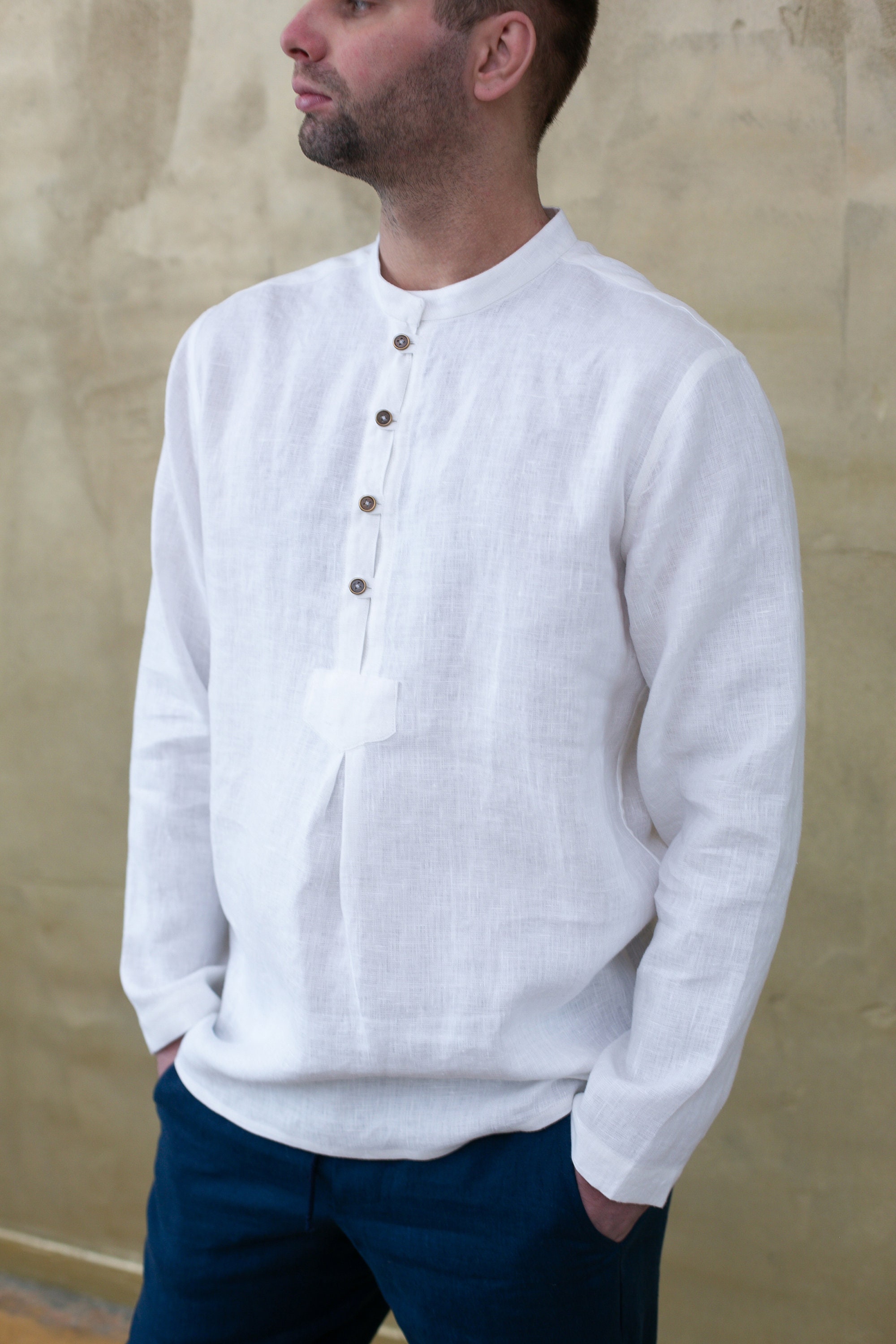 Medieval Linen Men's White Shirt. - Etsy
