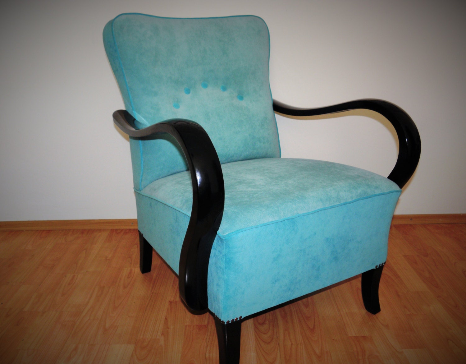 Restored Turquoise Art Deco Armchair - Etsy UK