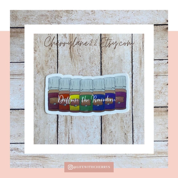 Diffuse the Rainbow ® Essential Oil Stickers Watercolor - Etsy Canada