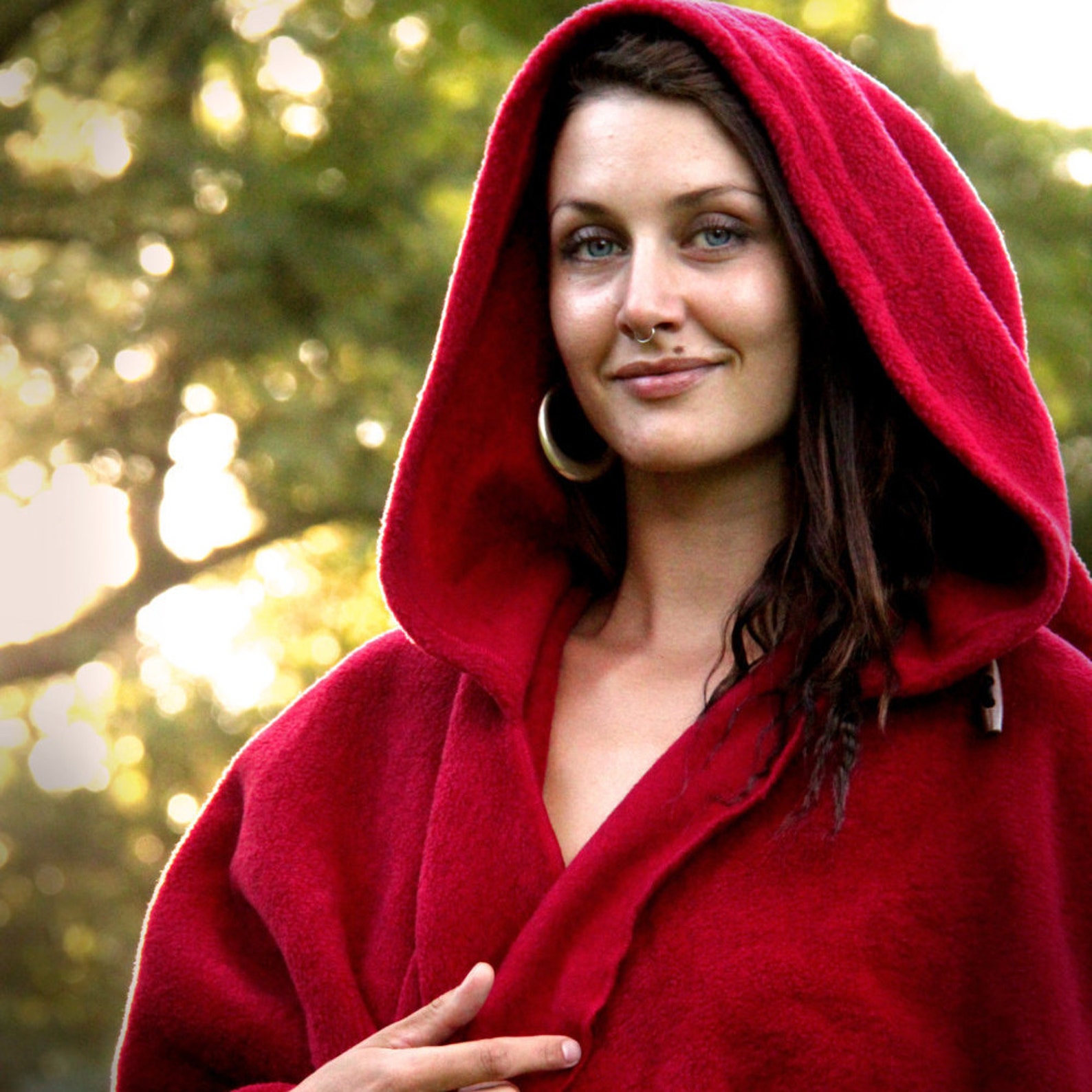 RED HOODIE CAPE, Australian Made, Wrap, Poncho, Cloak, Handmade ...