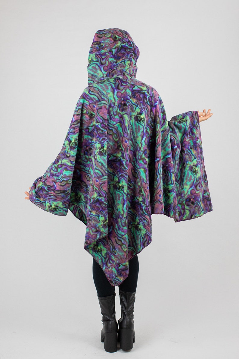 PSYCHADELIC HOODIE CAPE, Australian Made, Wrap, Poncho, Cloak, Handmade ...