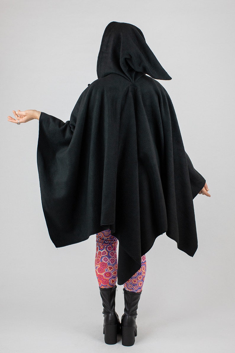 BLACK HOODIE CAPE, Australian Made, Wrap, Poncho, Cloak, Handmade ...