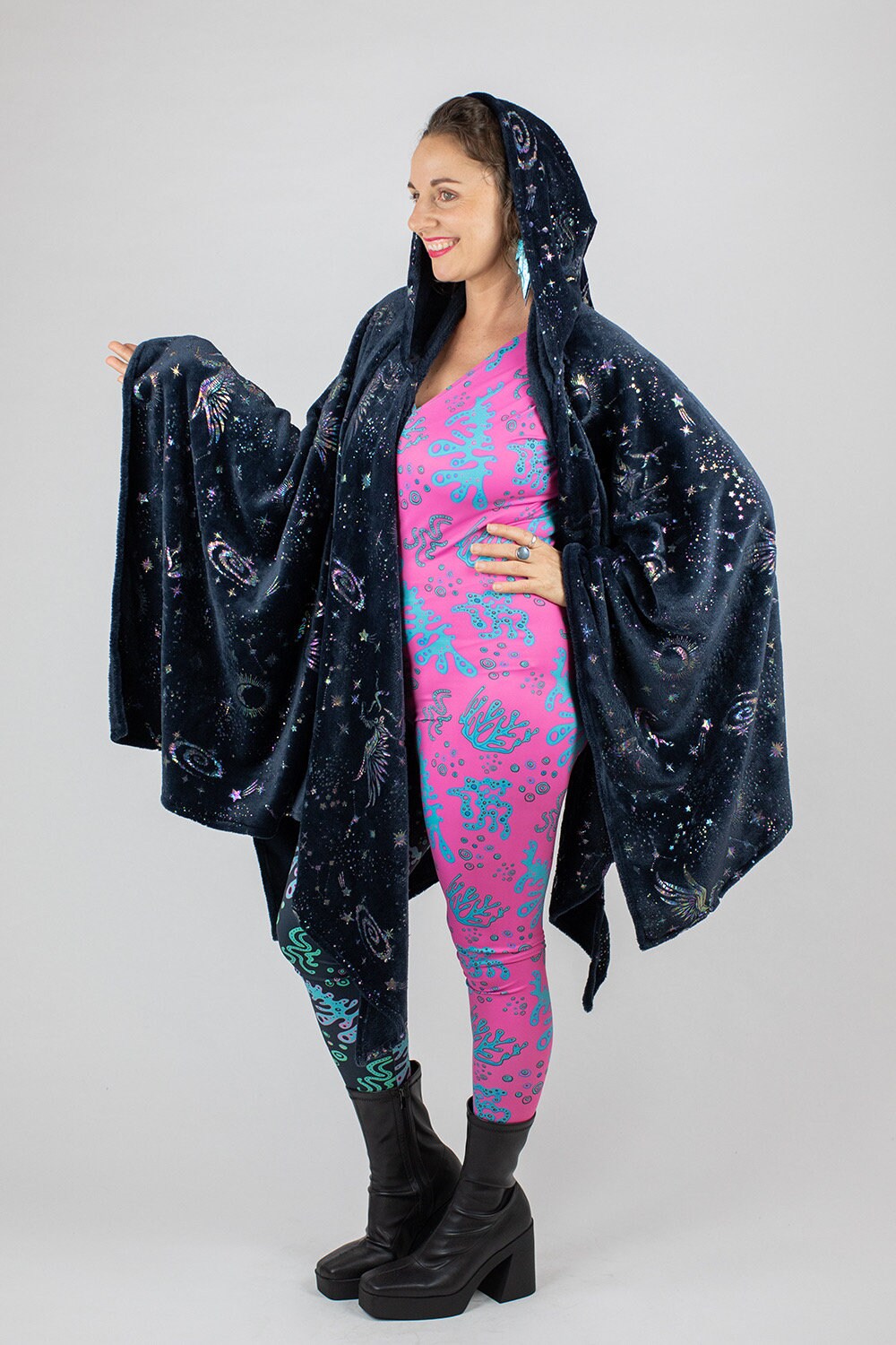 MAGIC HOODIE CAPE, Australian Made, Wrap, Cloak, Handmade, Medieval ...