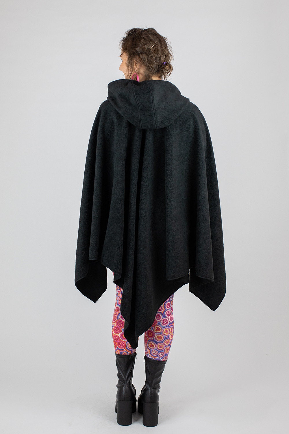 BLACK HOODIE CAPE, Australian Made, Wrap, Poncho, Cloak, Handmade ...