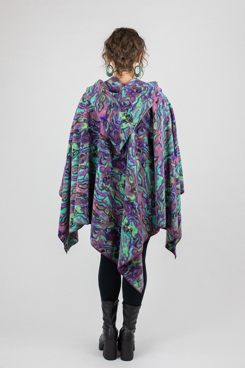 PSYCHADELIC HOODIE CAPE, Australian Made, Wrap, Poncho, Cloak, Handmade ...