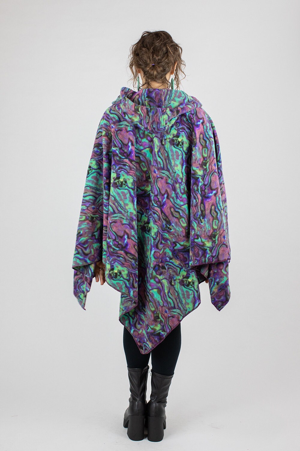 PSYCHADELIC HOODIE CAPE, Australian Made, Wrap, Poncho, Cloak, Handmade ...