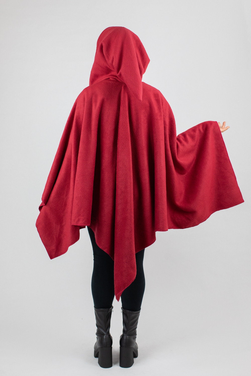 RED HOODIE CAPE, Australian Made, Wrap, Poncho, Cloak, Handmade ...