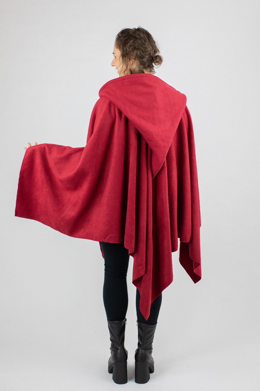 RED HOODIE CAPE, Australian Made, Wrap, Poncho, Cloak, Handmade ...