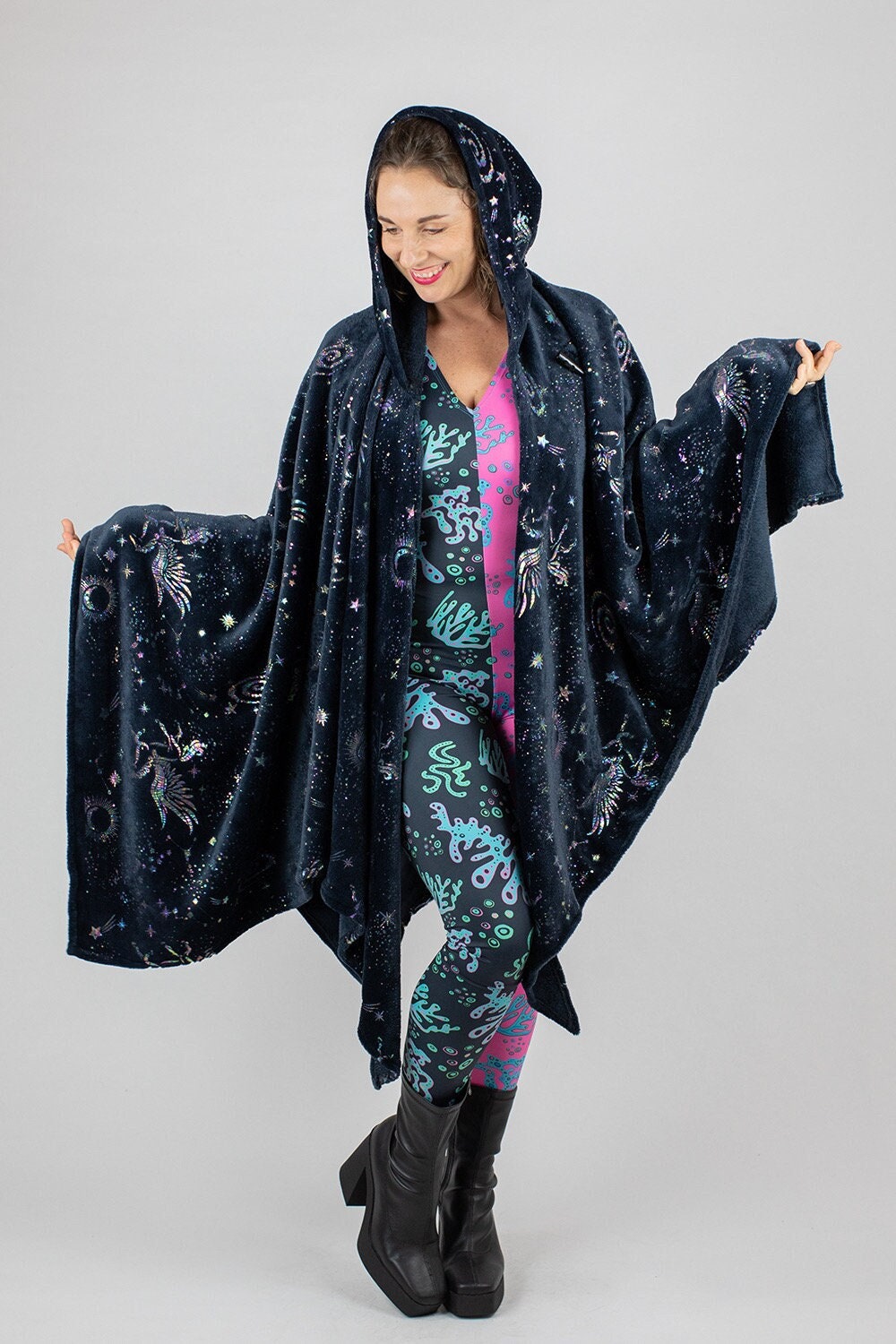 MAGIC HOODIE CAPE, Australian Made, Wrap, Cloak, Handmade, Medieval ...