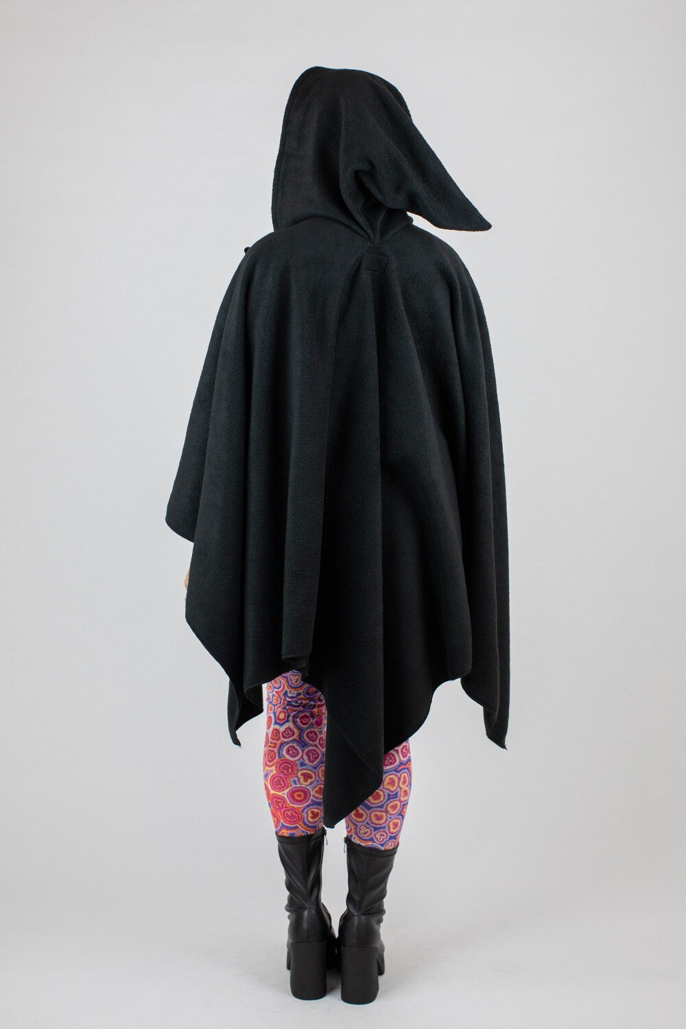 BLACK HOODIE CAPE, Australian Made, Wrap, Poncho, Cloak, Handmade ...