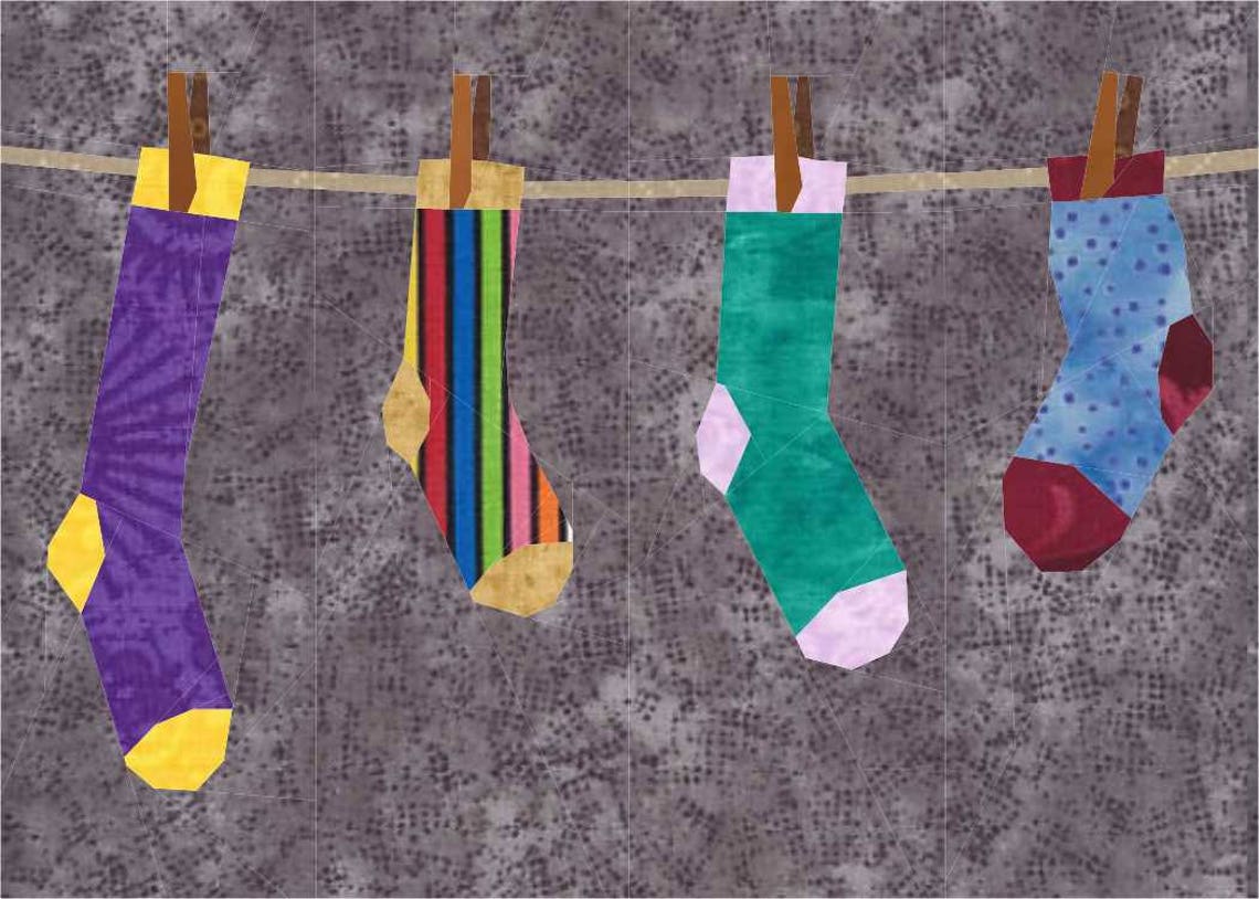 Hanging Socks Foundation Paper Piecing Pattern - Etsy Canada