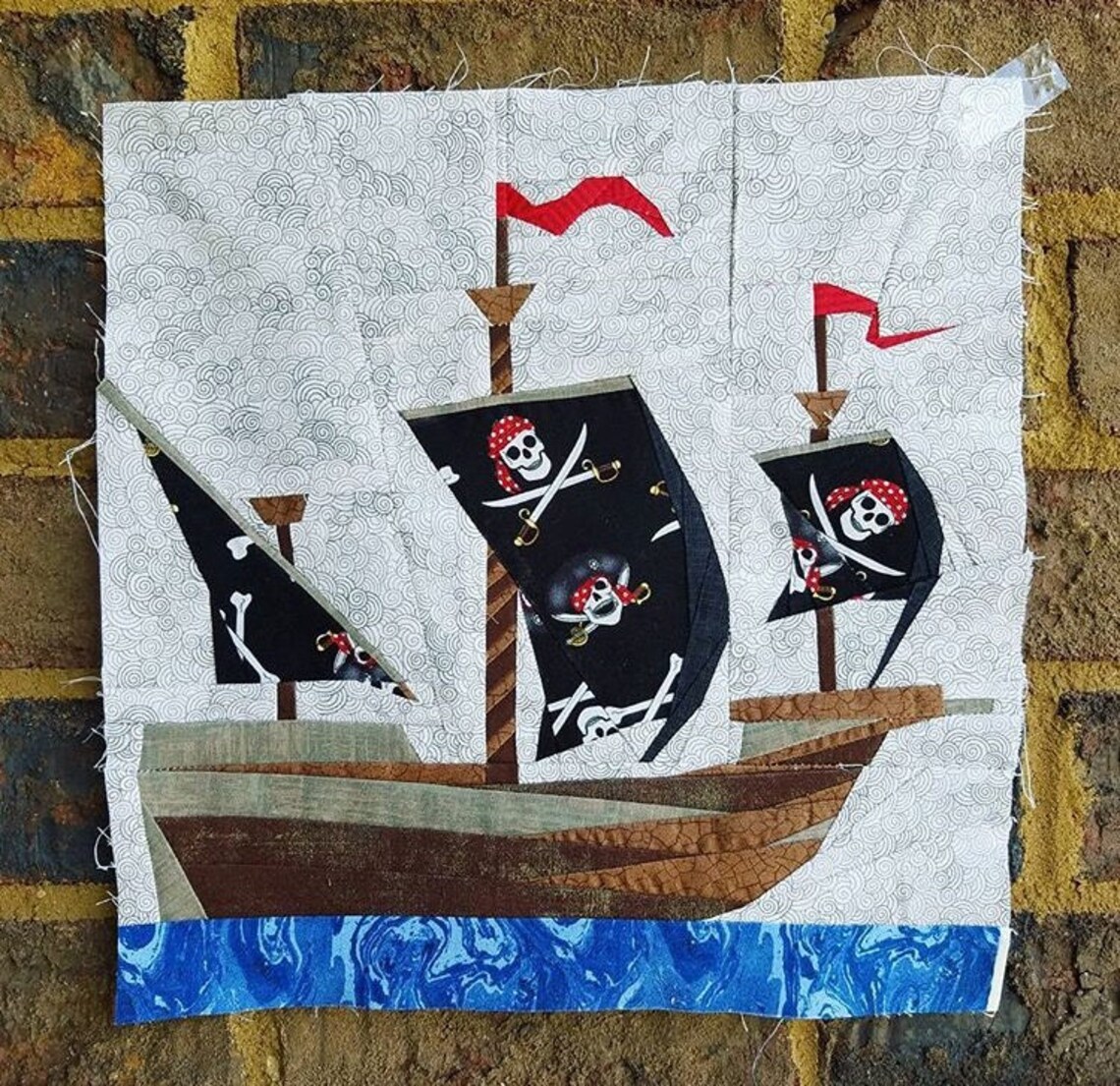 Vintage Pirate Ship Foundation Paper Piecing Pattern | Etsy