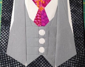 My Daddy's Tie Quilt and Foundation Paper Piecing Quilt Block Patterns Father's Day Quilt Modern ...