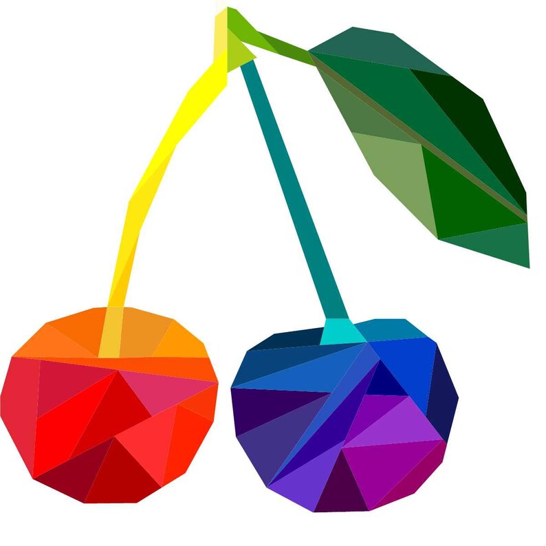 Geometric Rainbow Cherry Foundation Paper Piecing Pattern - Etsy