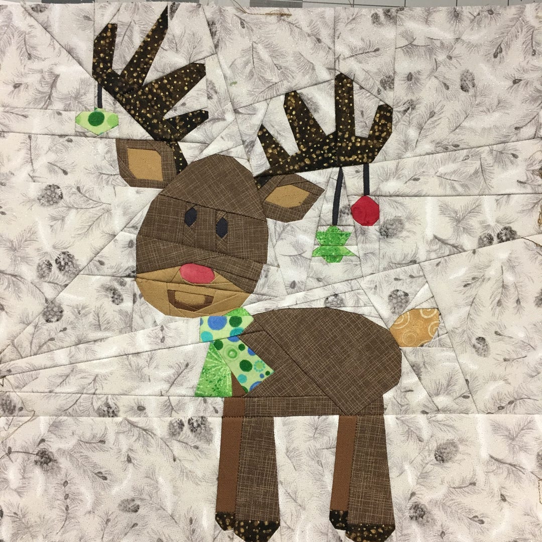 Reindeer Foundation Paper Piecing Pattern - Etsy