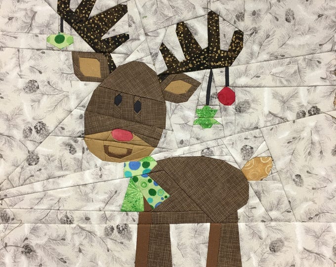 Reindeer Foundation Paper Piecing Pattern | Etsy