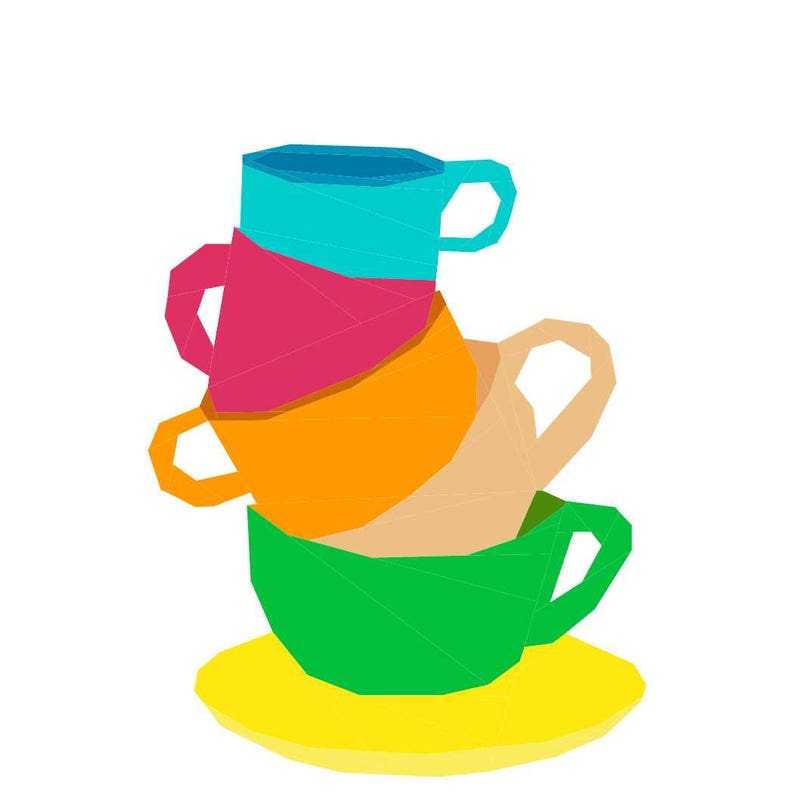 Stacked Teacup Foundation Paper Piecing Pattern - Etsy Canada