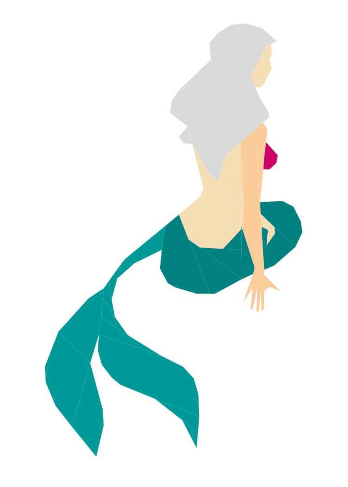 Sitting Mermaid Foundation Paper Piecing Pattern - Etsy