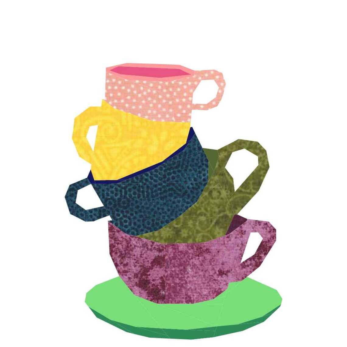 Stacked Teacup Foundation Paper Piecing Pattern - Etsy Canada