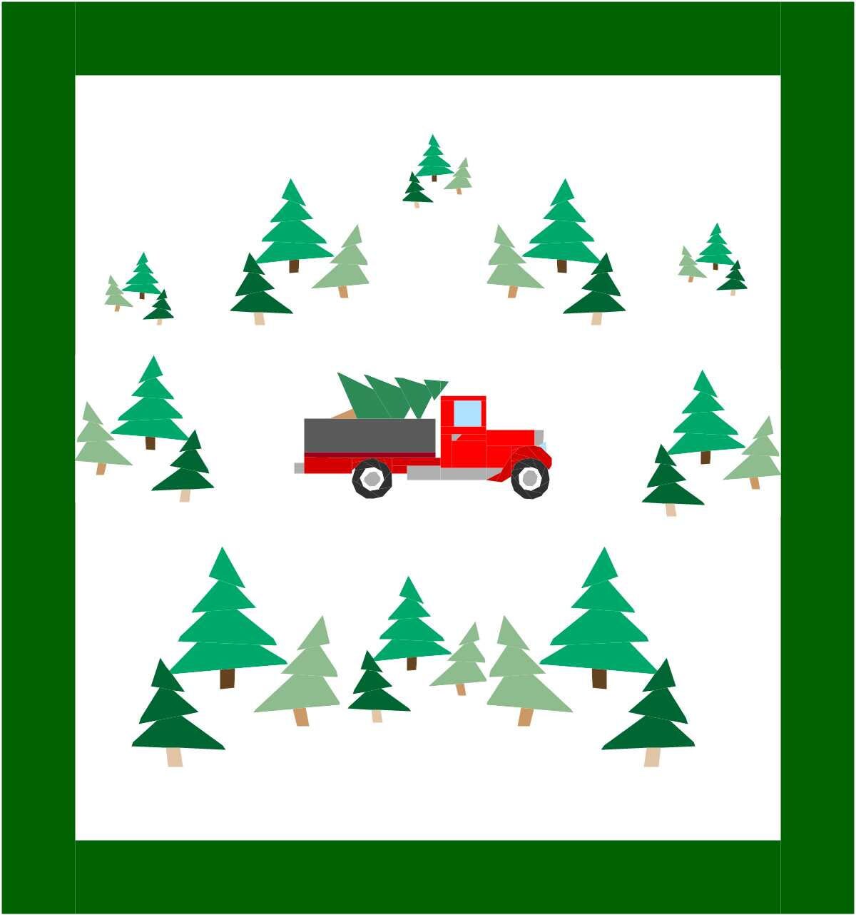 Christmas Vintage Truck and Trees Quilt Pattern with FREE | Etsy