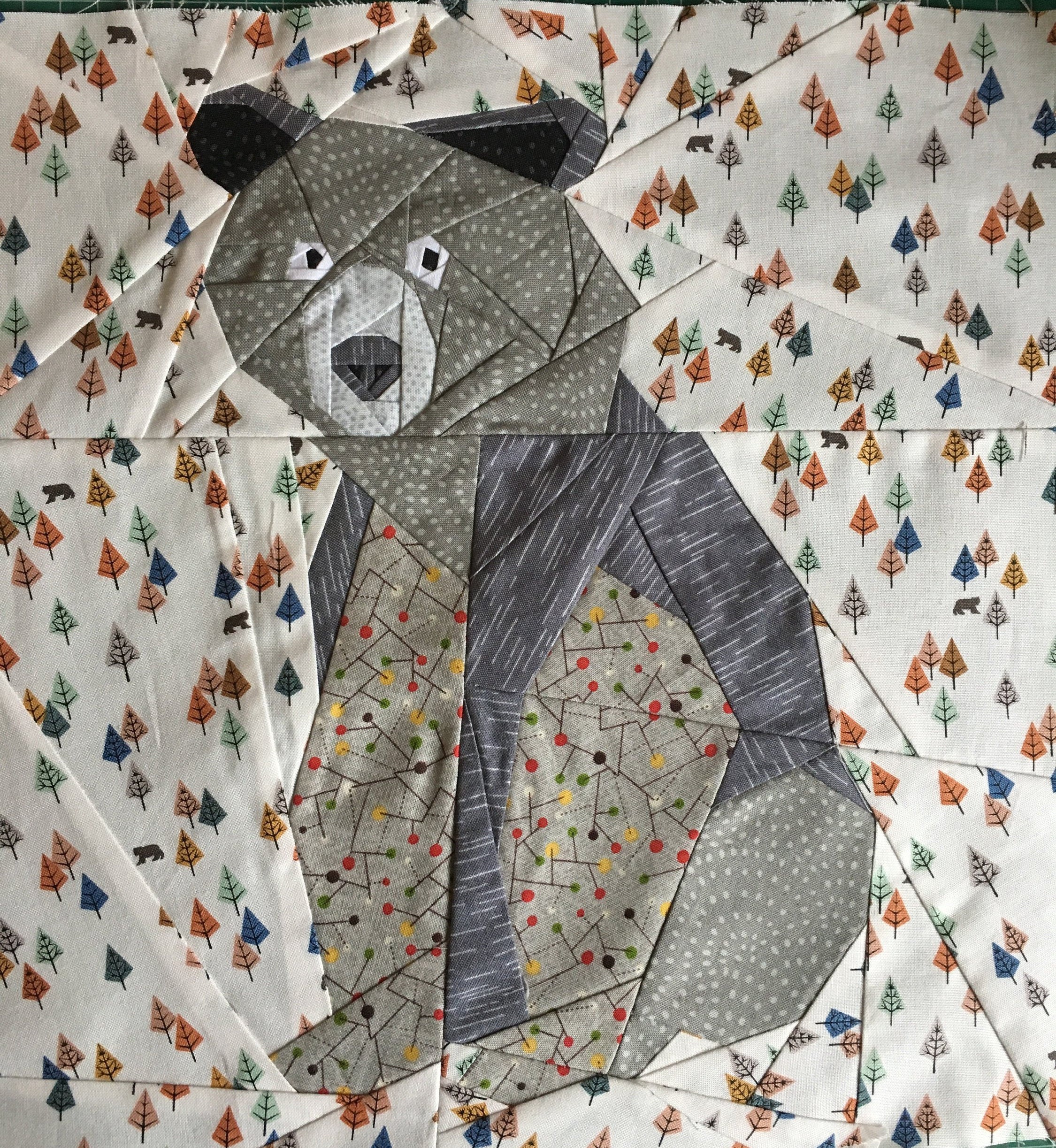 Bear Foundation Paper Piecing Pattern | Etsy