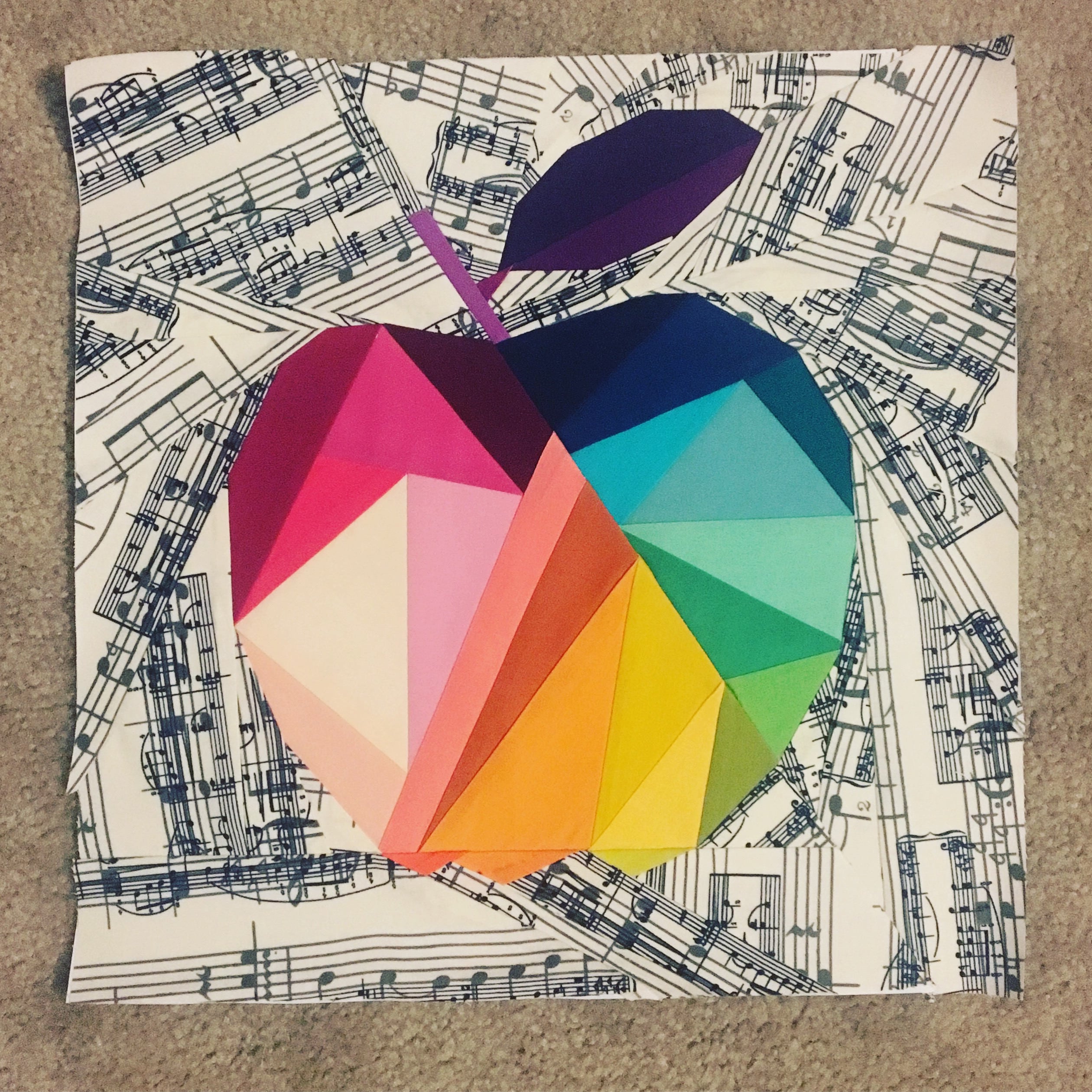 Geometric Rainbow Apple Foundation Paper Piecing Pattern - Etsy