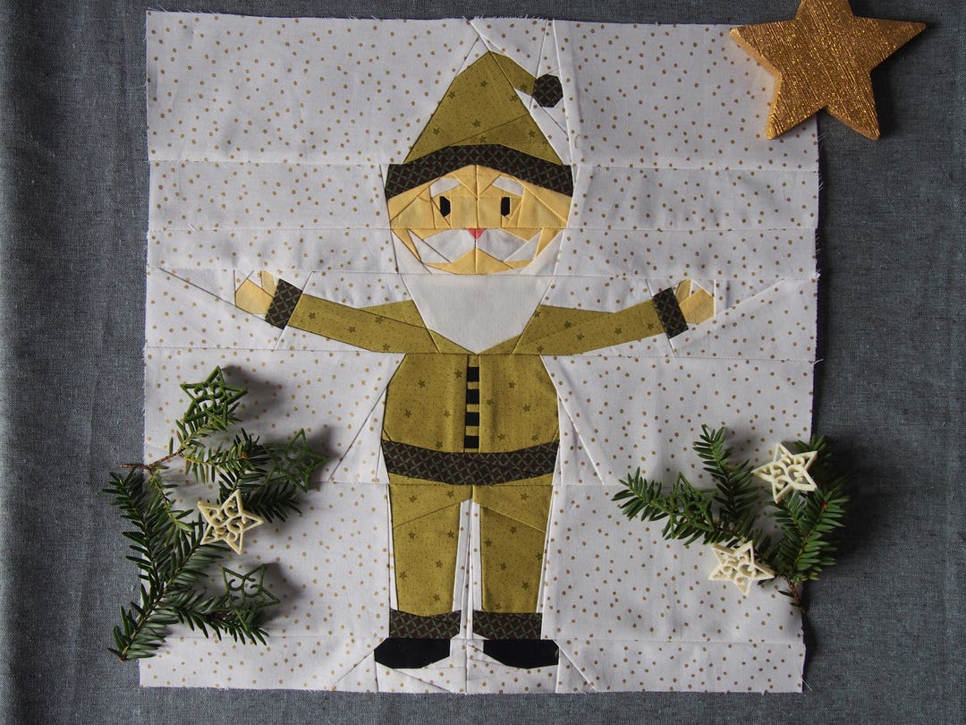 Santa Claus Foundation Paper Piecing Pattern - Etsy
