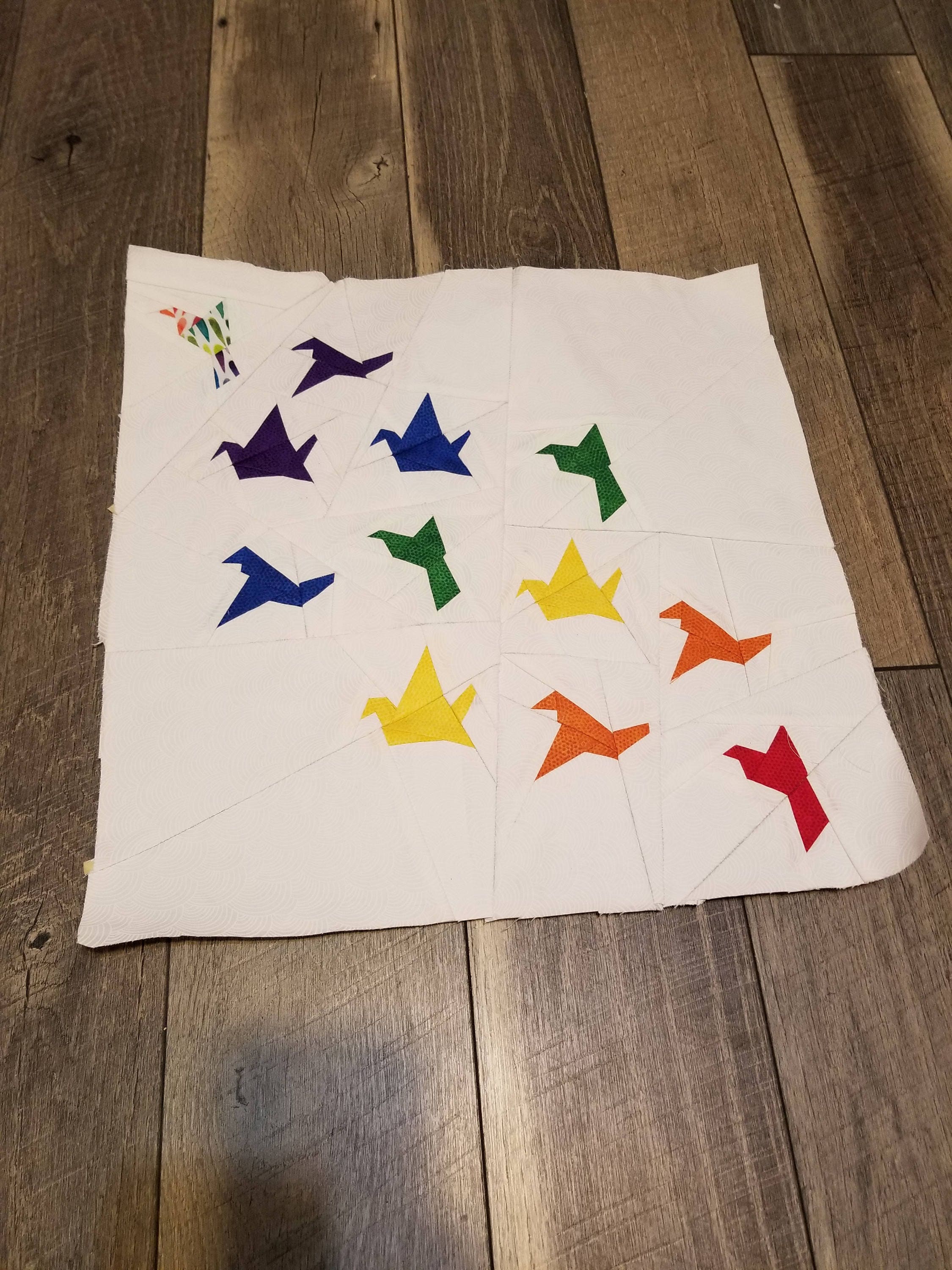 Flying Origami Cranes Foundation Paper Piecing Pattern - Etsy