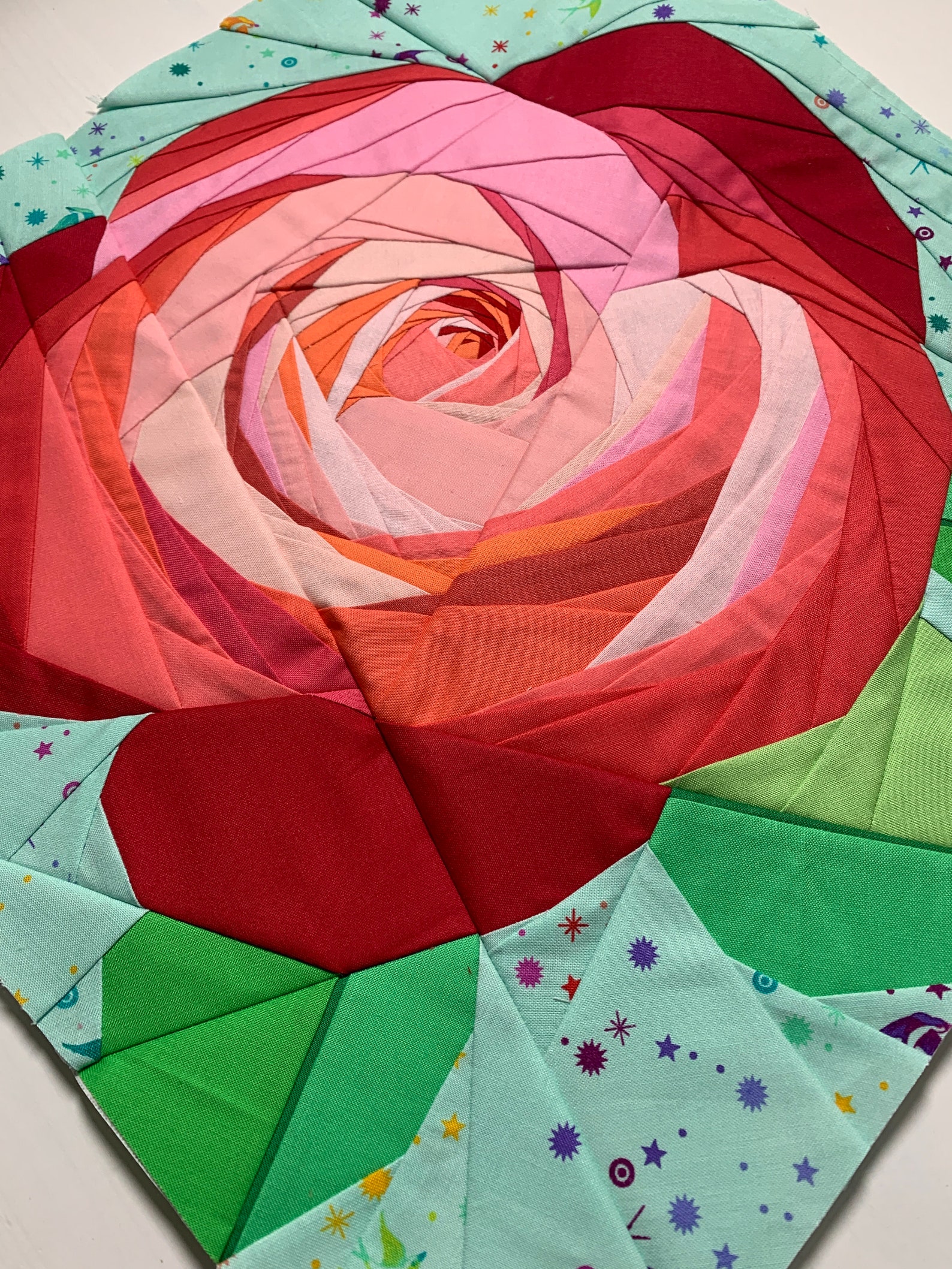 Real Rose White to Red Foundation Paper Piecing Pattern - Etsy