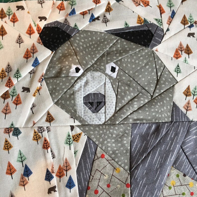 Bear Foundation Paper Piecing Pattern - Etsy
