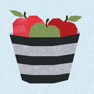 Fall Autumn Farm Fresh Basket of Apples Foundation Paper Piecing ...