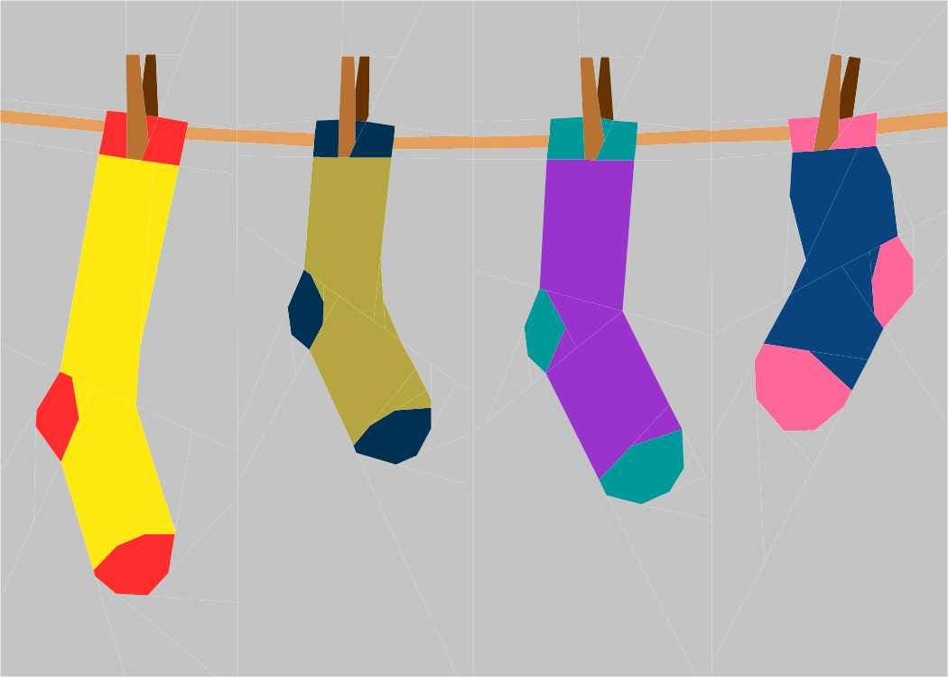 Hanging Socks Foundation Paper Piecing Pattern - Etsy Canada