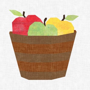 Fall Autumn Farm Fresh Basket of Apples Foundation Paper Piecing ...