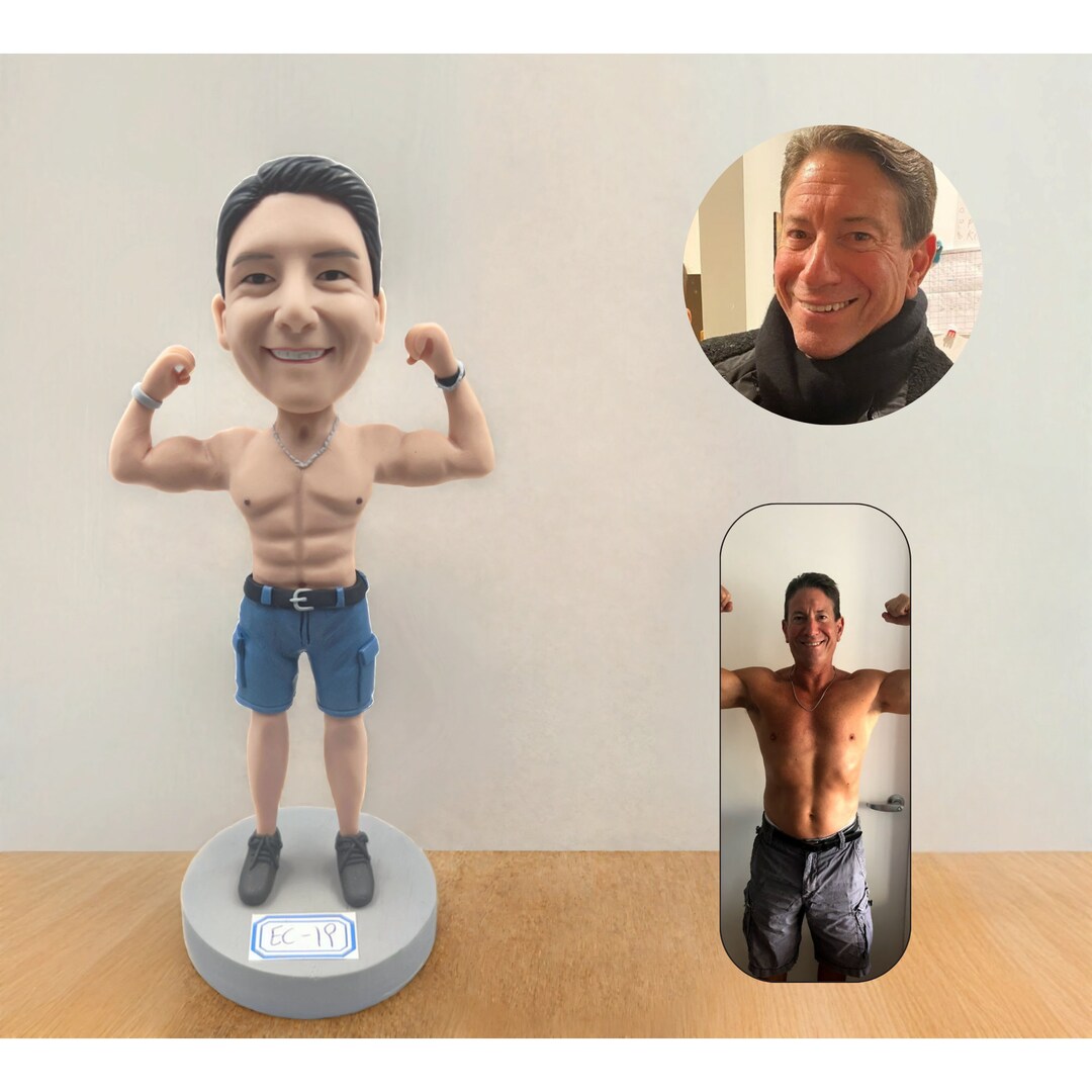 Customized Muscular Man Bobblehead, Personalized Action Figure of ...