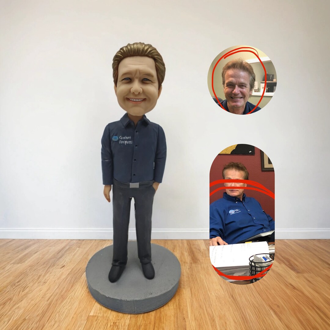 Fully Custom Bobblehead According to Photo, Handmade Clay Bobblehead ...