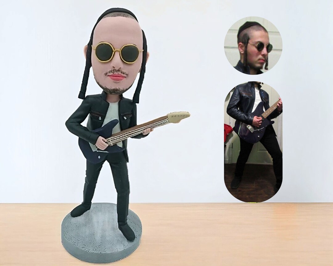 Custom Rock Singer Bobblehead With Guitar, Personalized Guitar Player ...