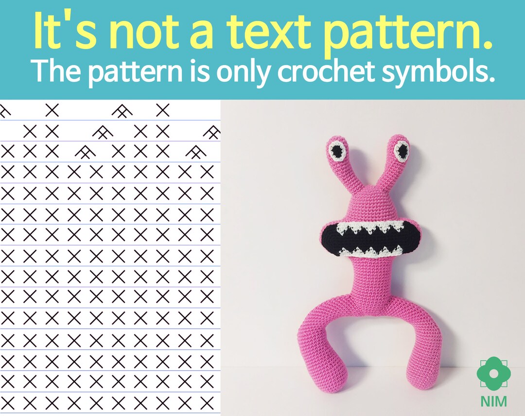 PDF Pattern, Crochet Stuffed Dolls Toys, Roblox Rainbow Friends Pink ...