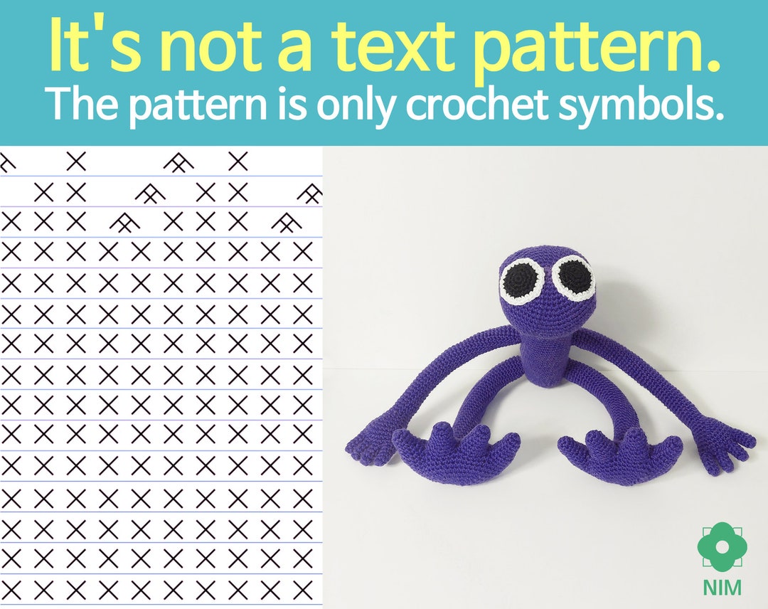 PDF Pattern, Crochet Stuffed Dolls Toys, Roblox Rainbow Friends Purple ...