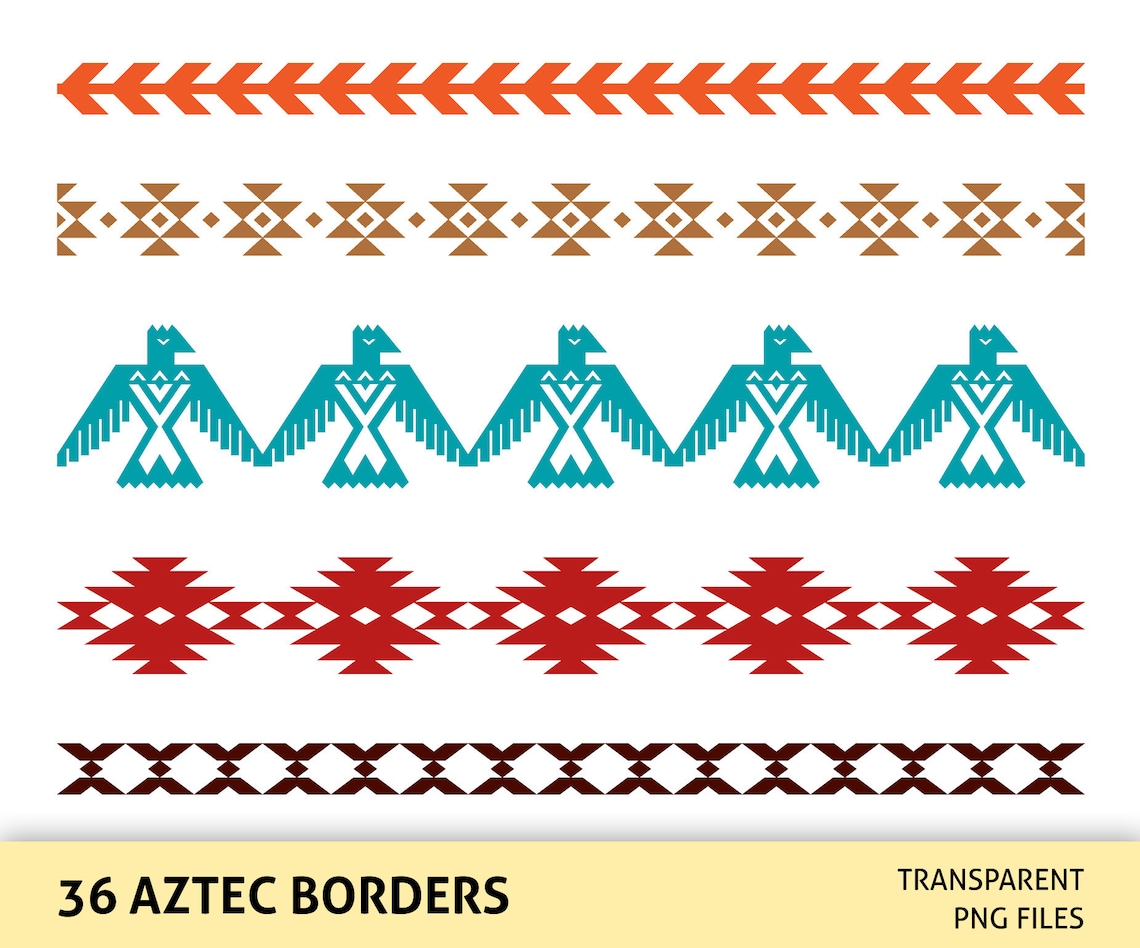 AZTEC BORDERS archivos de corte svg bordes digitales | Etsy