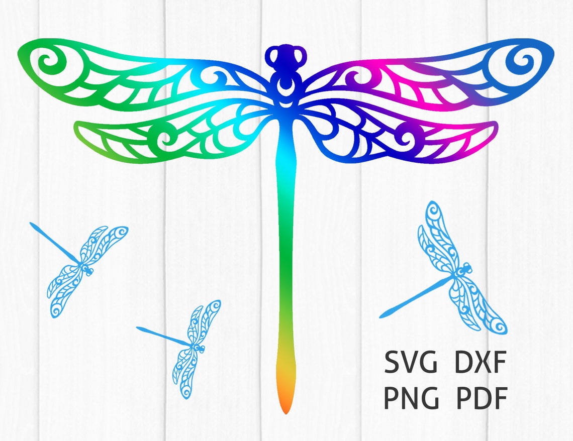 Dragonfly Cutting File svg dxf png pdf files. Dragonfly | Etsy