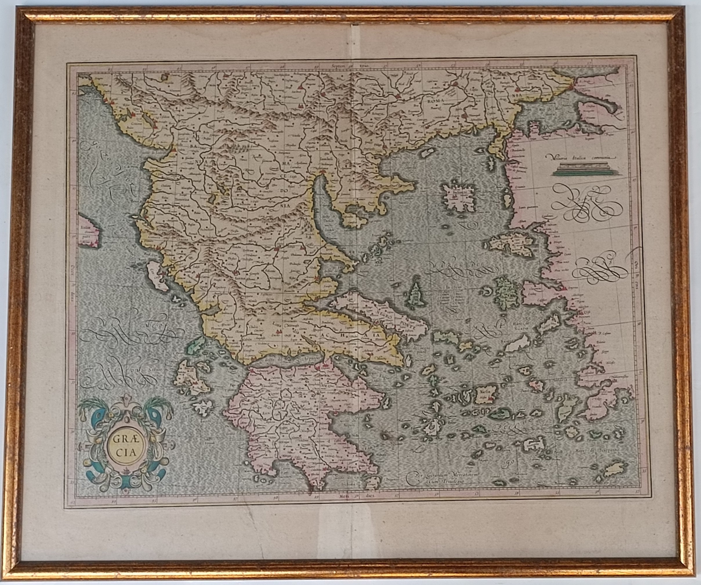 Graecia Map by Gerard Mercator Map of Greece 1595 - Etsy