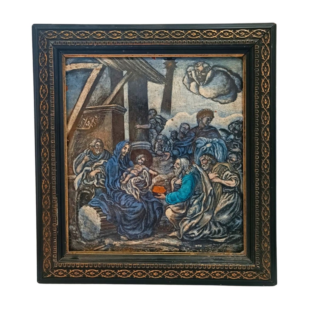 Antique Copper-gilt Limoges Enamel Plaque of the Adoration of the Magi 18th C. - Etsy